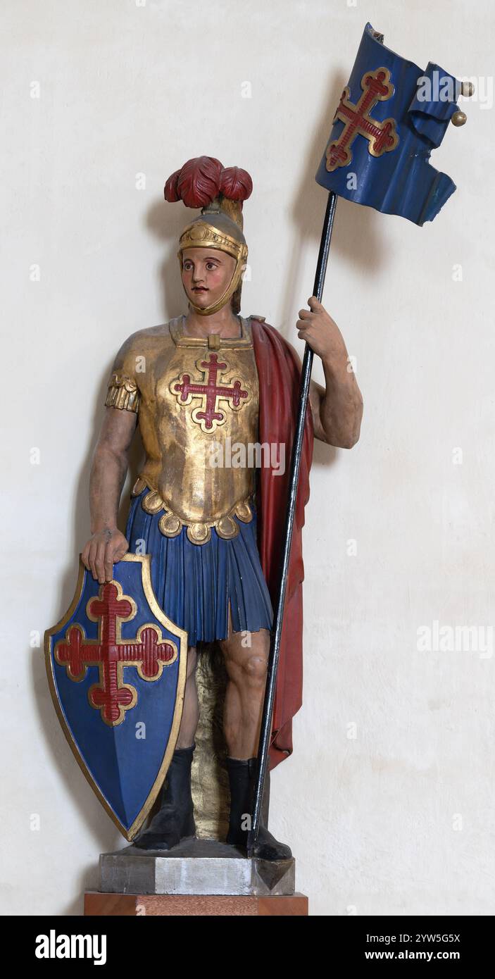 ANNECY, FRANCE - JULY 10, 2022: The carved polychrome statue of St ...