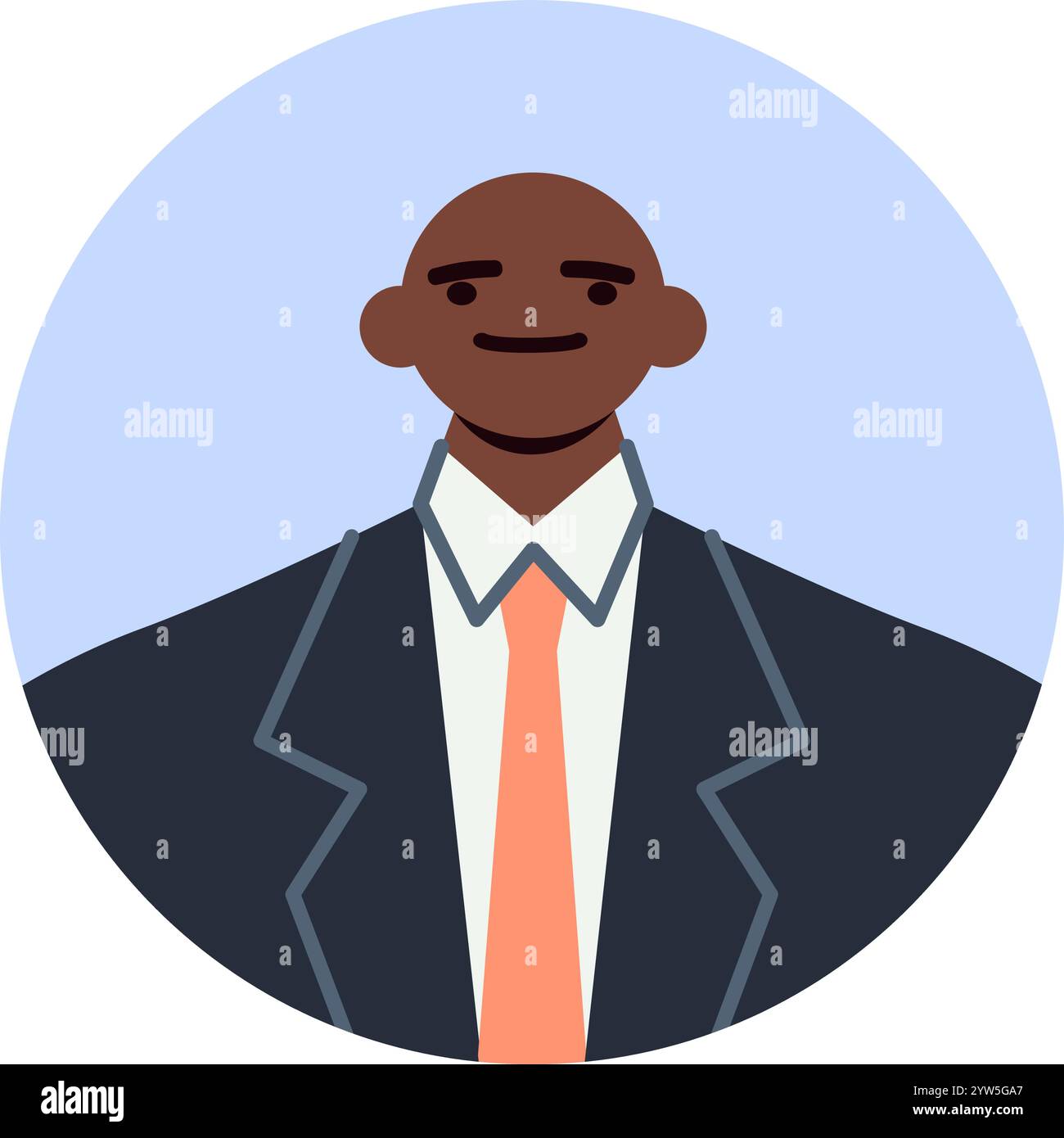 Bust portrait illustration of a smiling confident businessman wearing ...