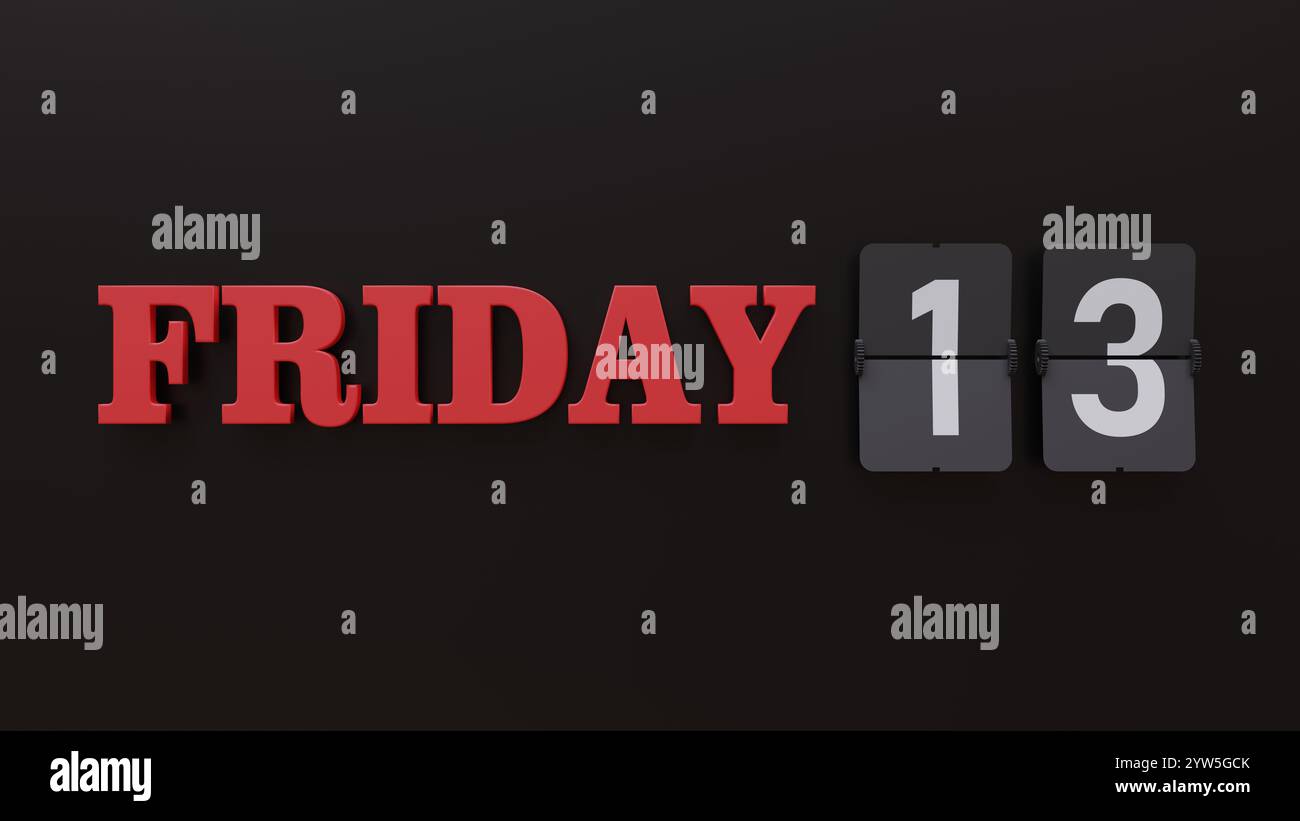 Friday the 13th and cat eyes on black background. Bad luck date ...