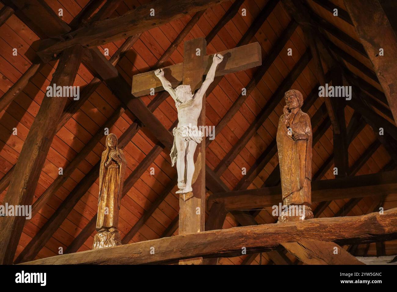 Cross jesus christ. Chapel Pater Karel within a barn, in half-timbered ...