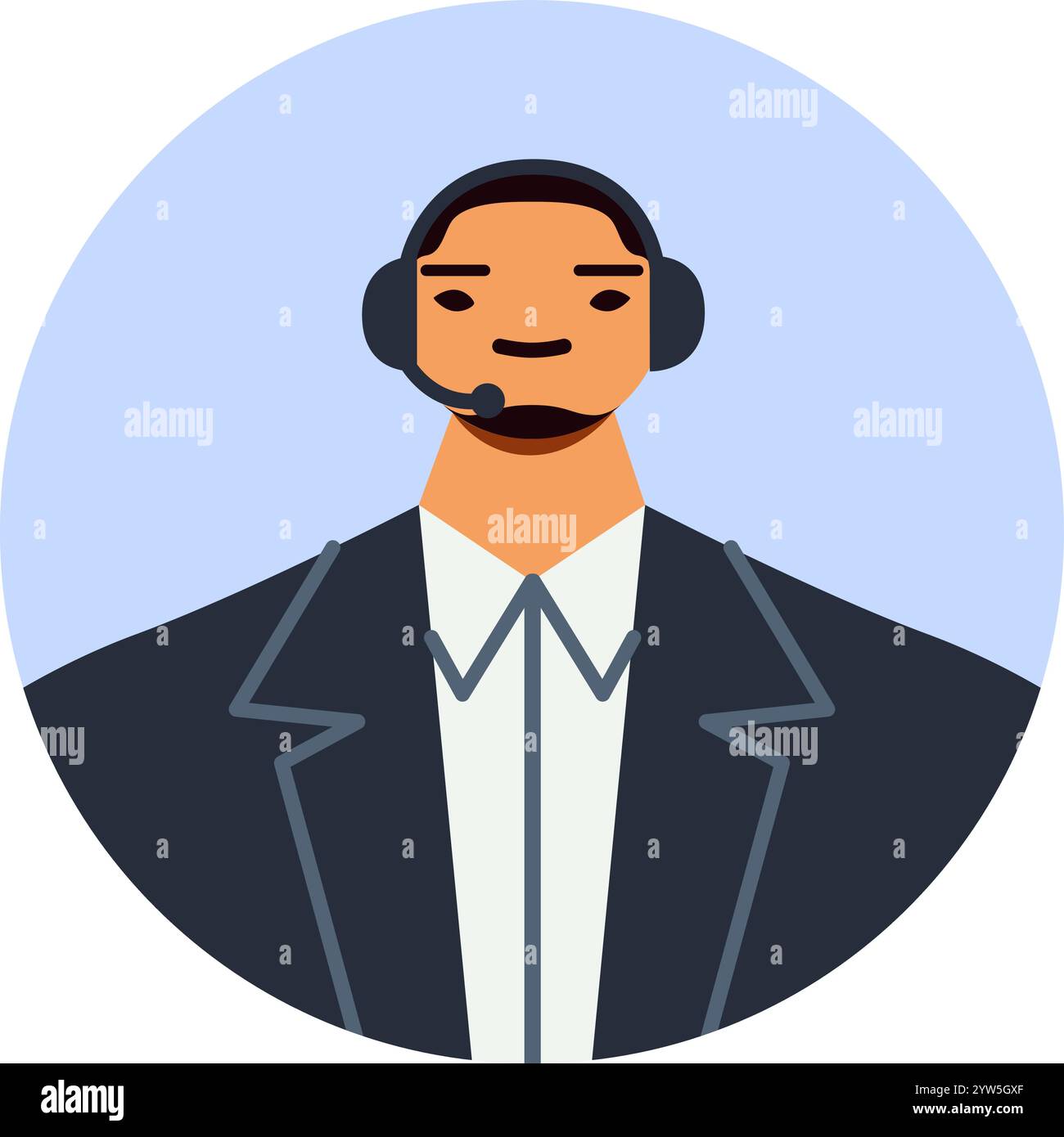 Friendly operator wearing headset assisting hi-res stock photography ...