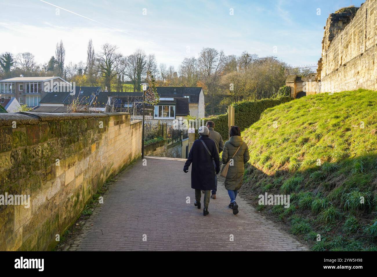 Valkenburg Castle Ruins in the old town of Valkenburg. Valkenburg aan ...