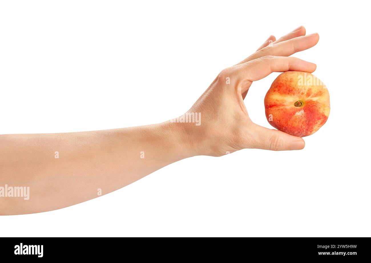 Flat red hand holding Cut Out Stock Images & Pictures - Alamy