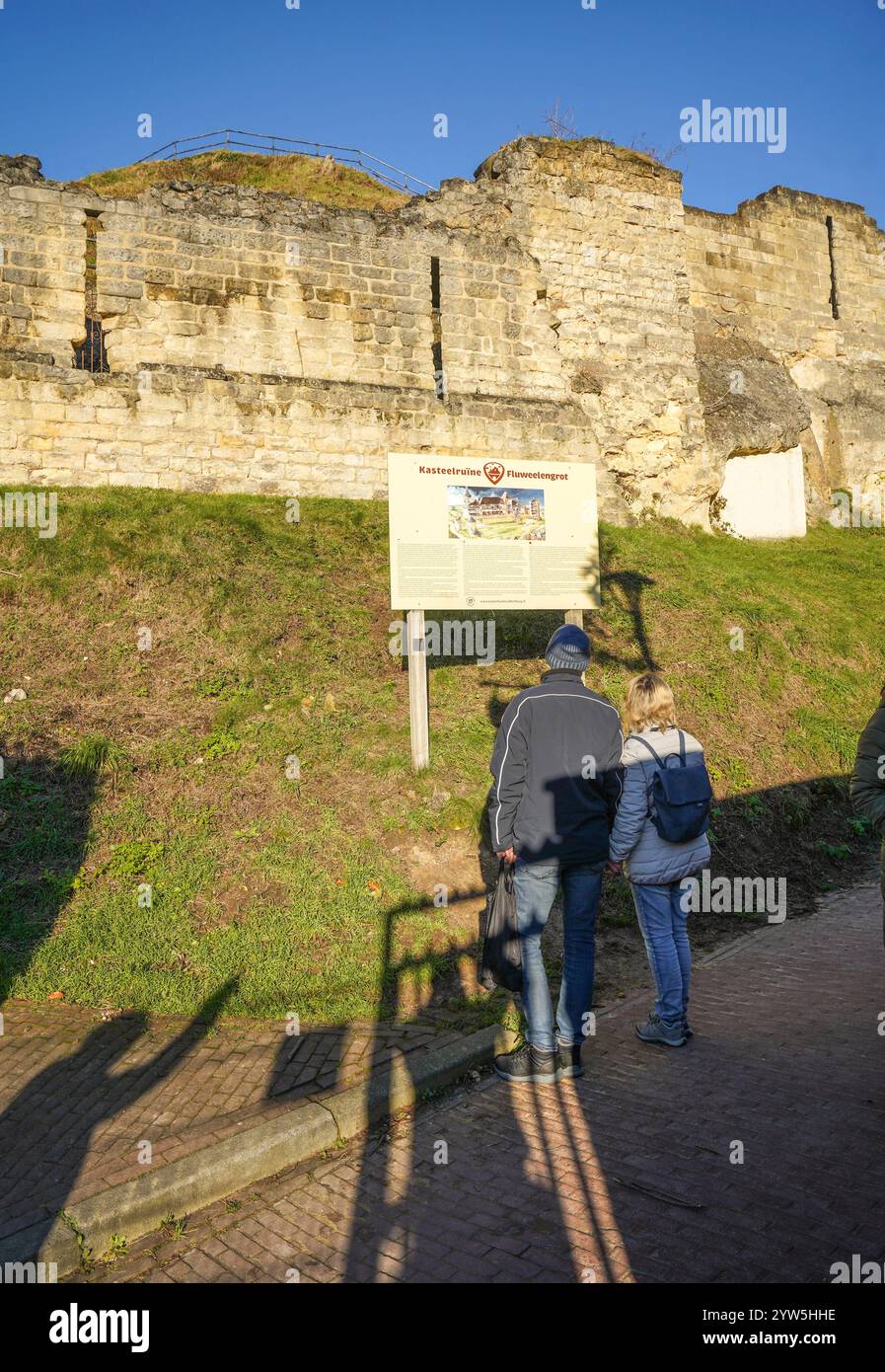 Valkenburg Castle Ruins in the old town of Valkenburg. Valkenburg aan ...