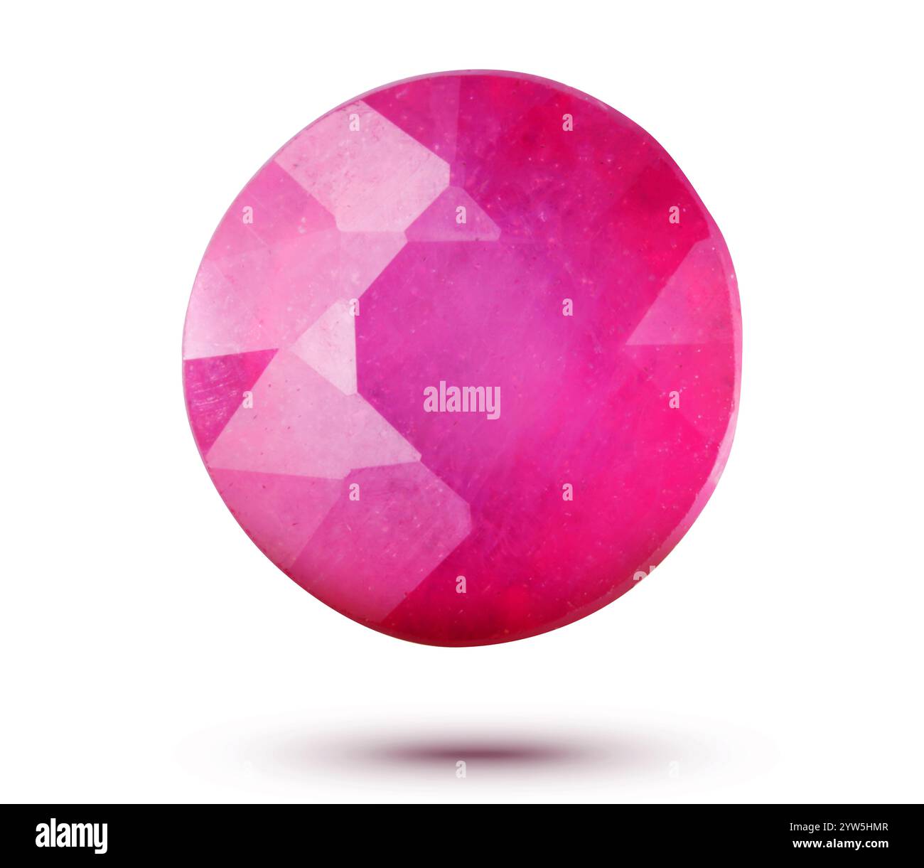 Pink shiny gemstone in air on white background Stock Photo - Alamy