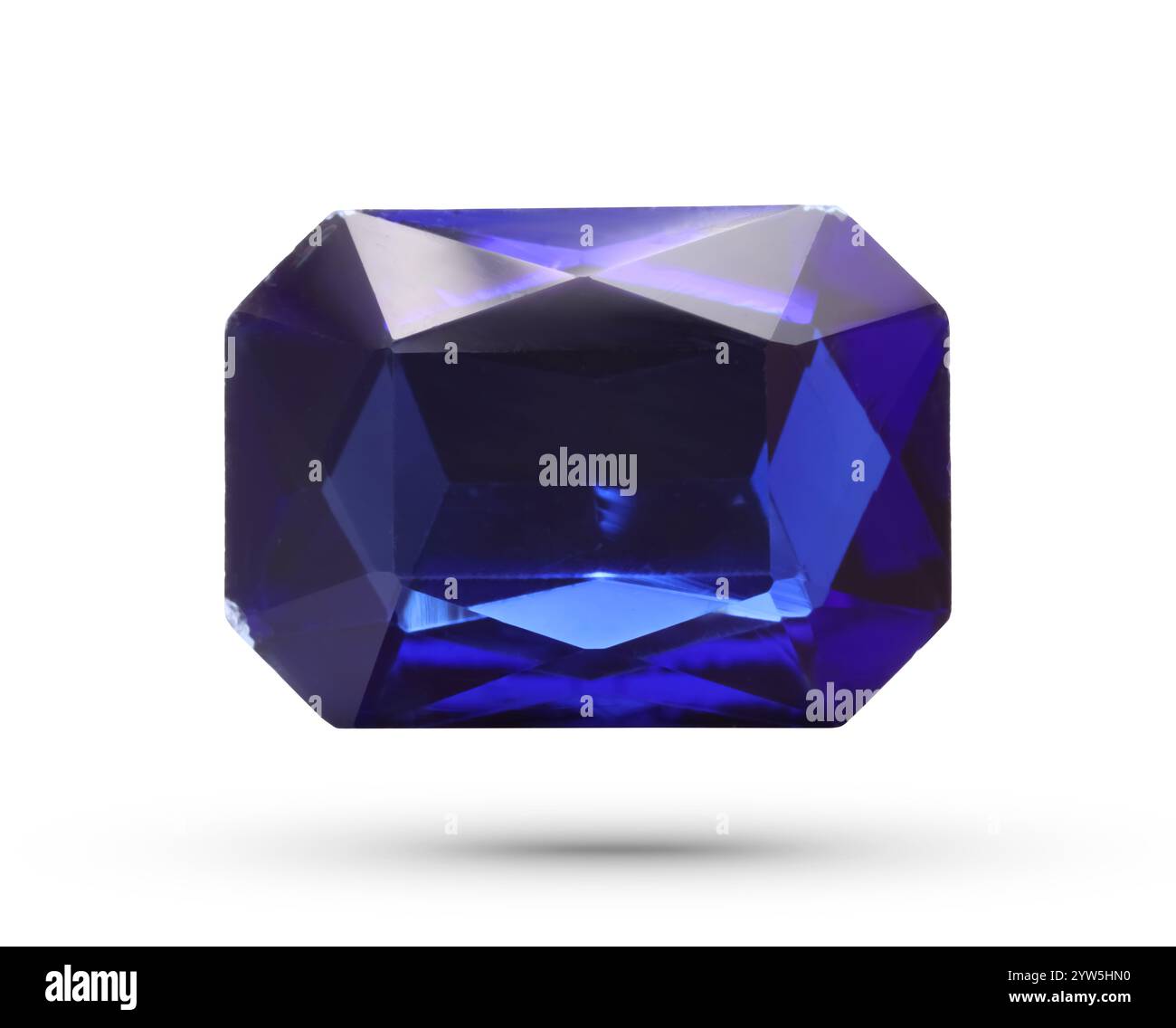 One blue shiny gemstone in air on white background Stock Photo - Alamy