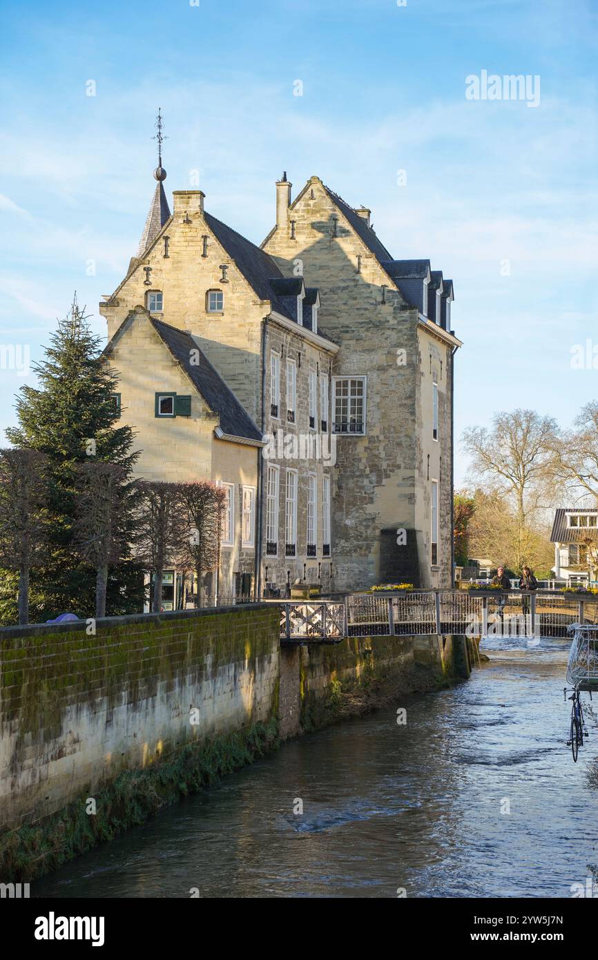 Castle den Halder Valkenburg. Valkenburg with river Geul in the ...
