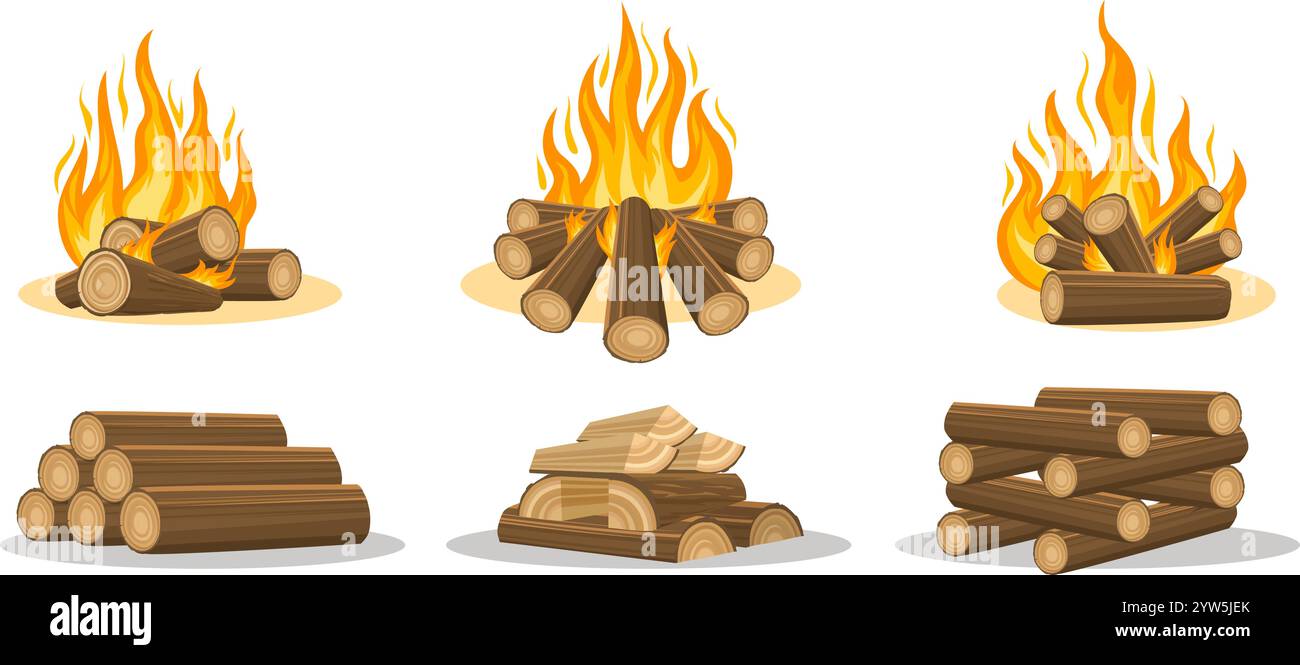 Colored bonfire firewood Stock Vector Image & Art - Alamy