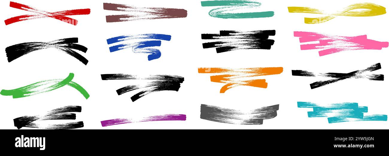 Colored marker grunge strokes Stock Vector Image & Art - Alamy