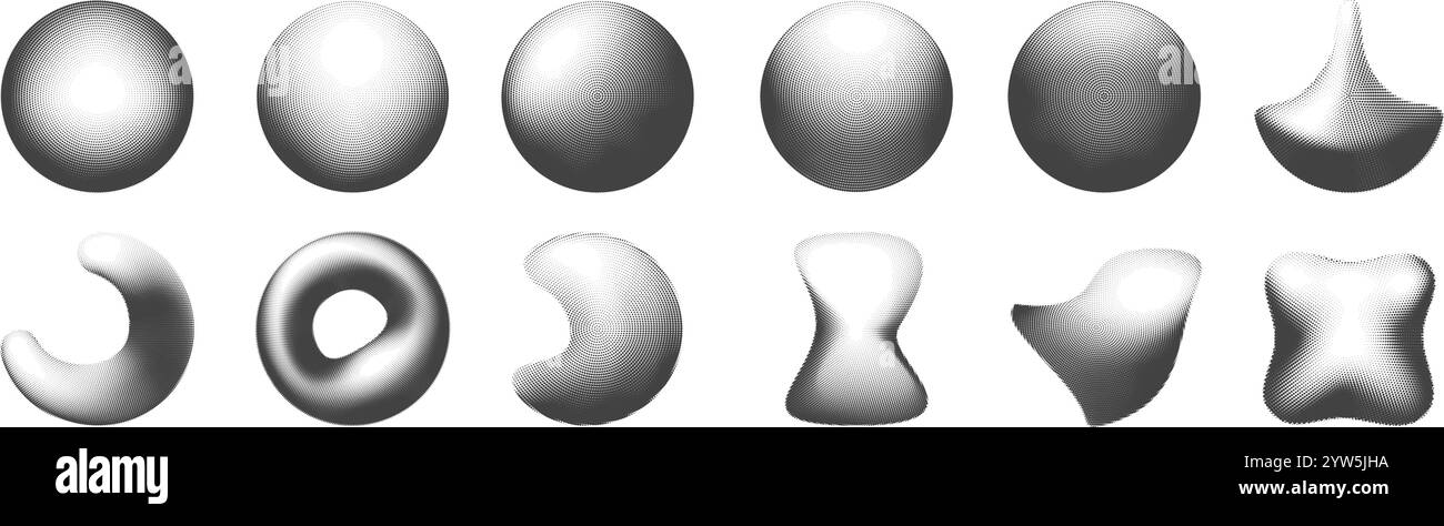 Halftone 3D objects Stock Vector Image & Art - Alamy