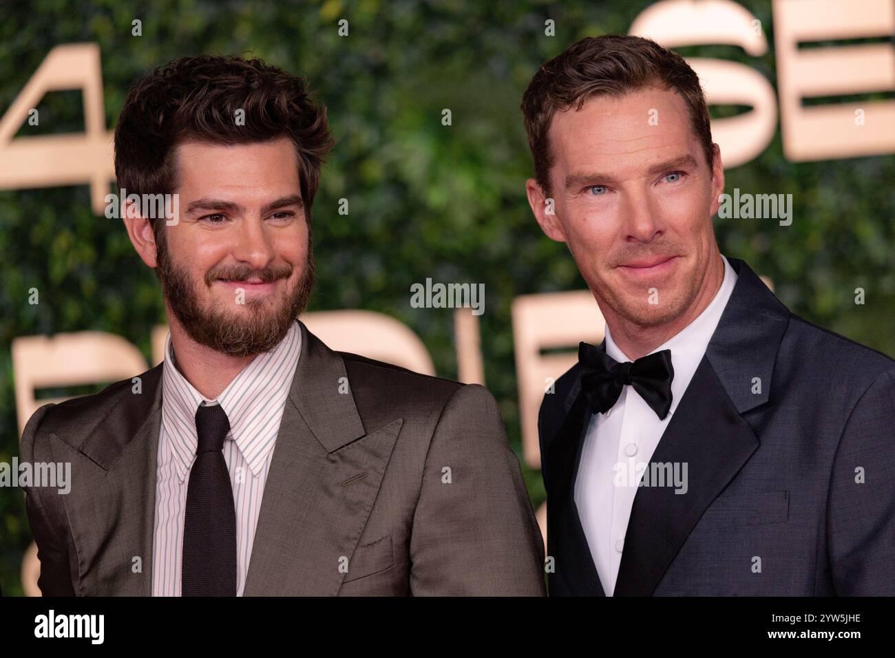 Benedict Cumberbatch, right and Andrew Garfield pose for photographers ...