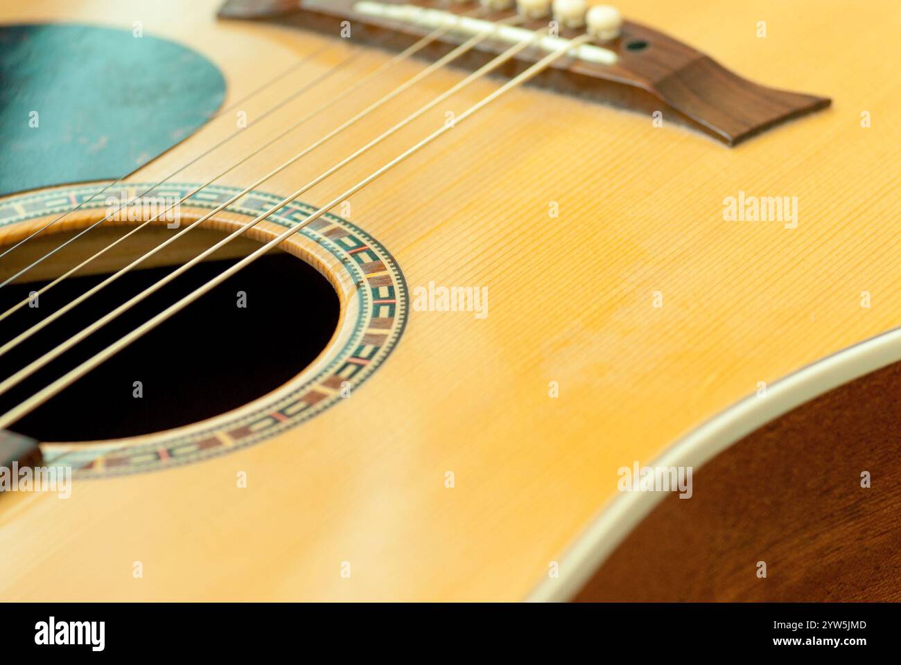 close up details of wooden acoustic guitars string Stock Photo - Alamy