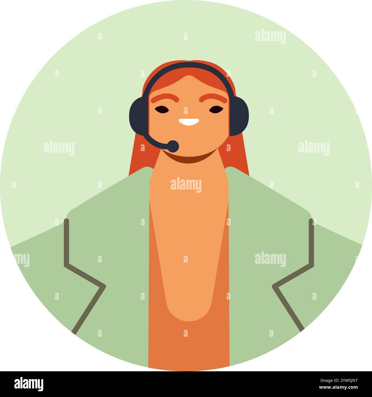 Woman wearing telephone headset Stock Vector Images - Alamy