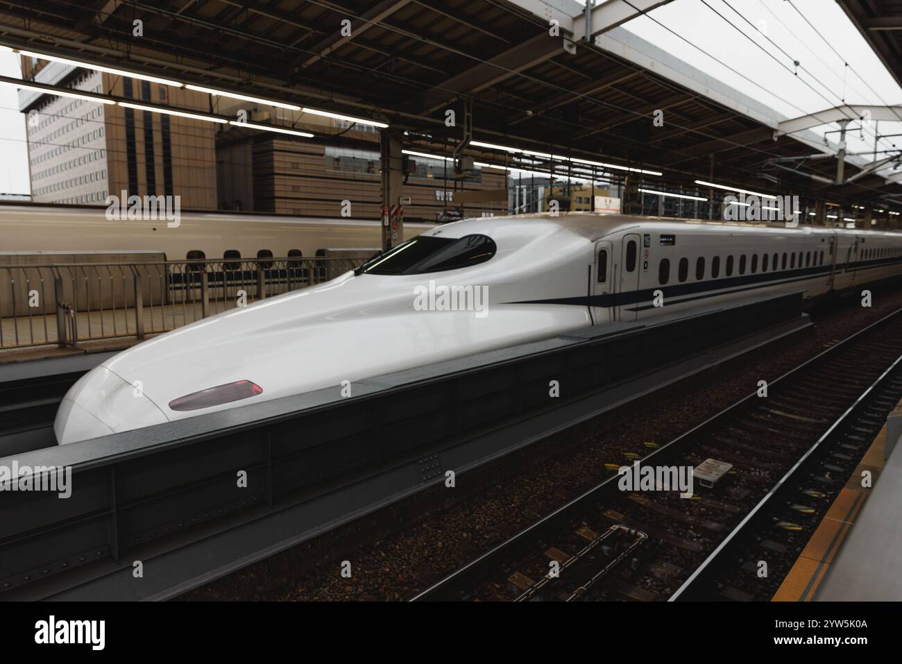 High Speed Japan Shinkansen Train at station waiting for passengers Stock Photo - Alamy