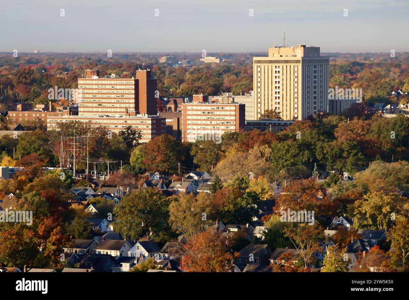 Aerial view of Lakewood, Ohio, west of downtown Cleveland, fall 2024 ...