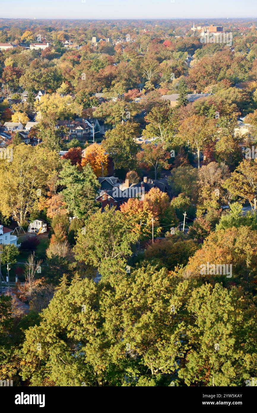 Aerial view of Lakewood, Ohio, west of downtown Cleveland, fall 2024 ...