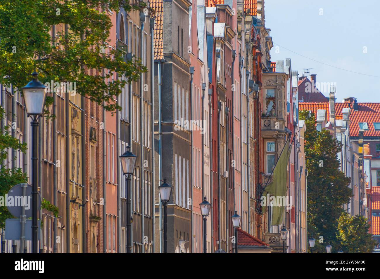 Multicolored beautiful facades of buildings in the center of the old ...