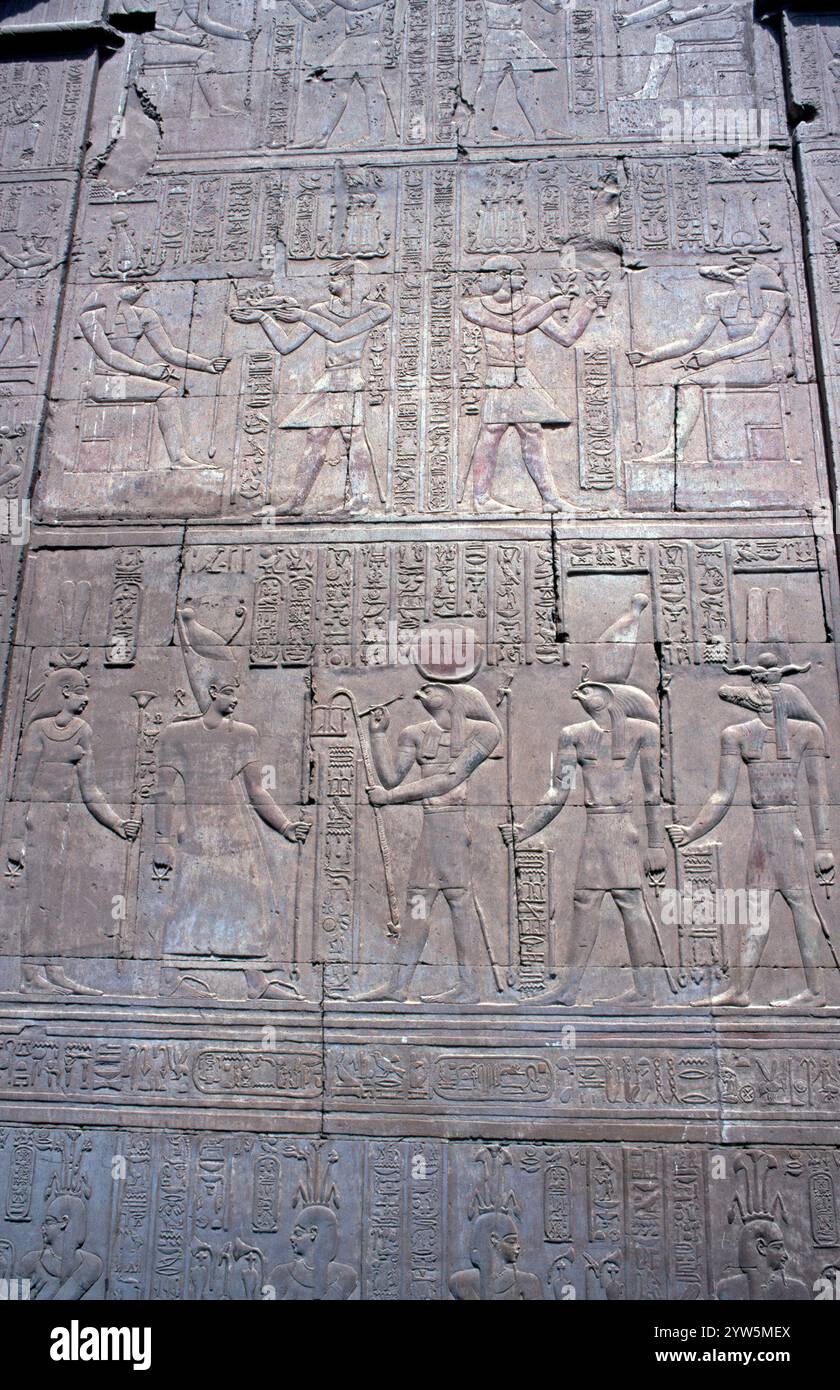 Relief, double temple, Kom Ombo, Nile Valley, Egypt, September 1989 ...