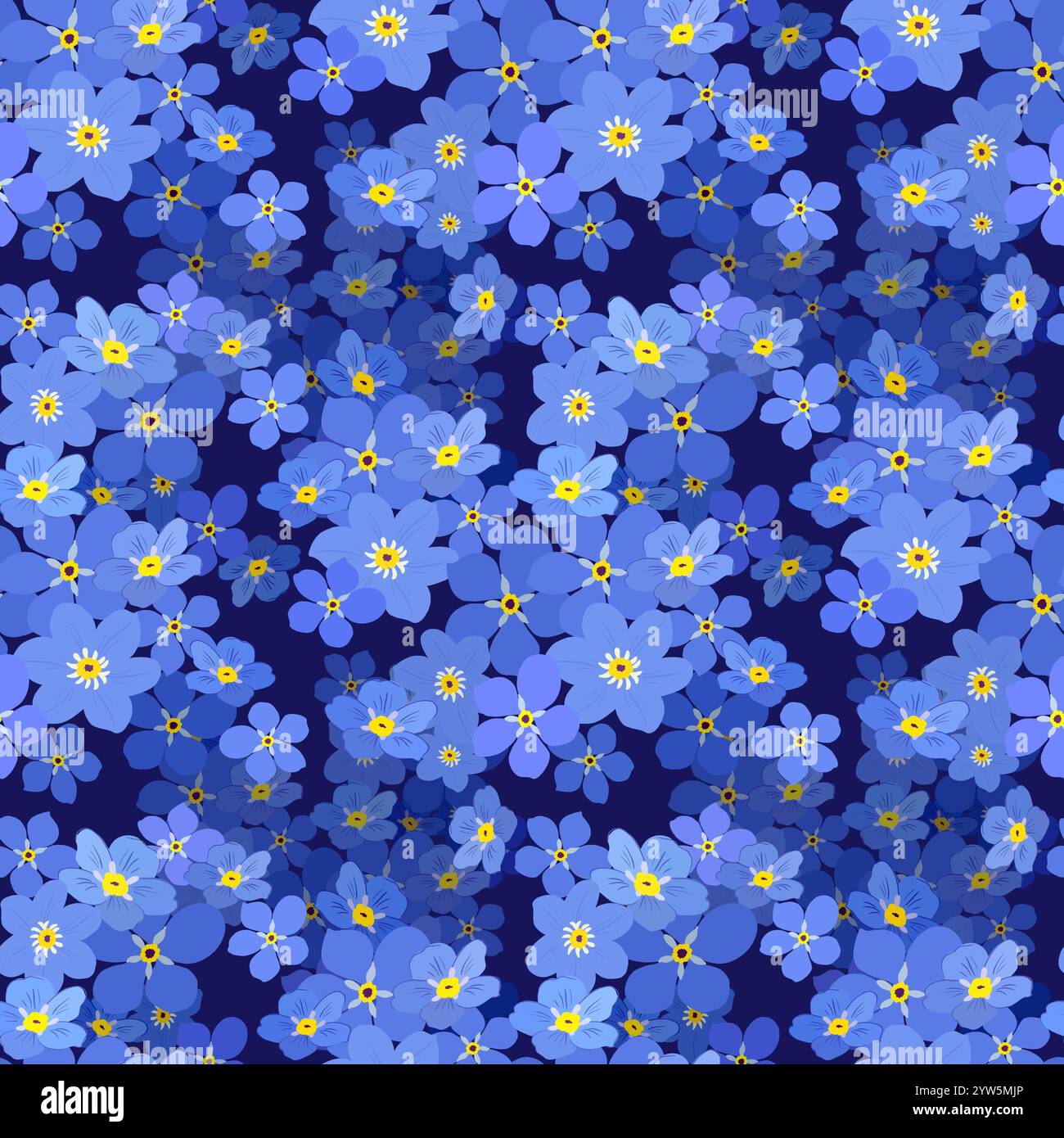 Seamless floral pattern with forget-me-nots Stock Photo - Alamy