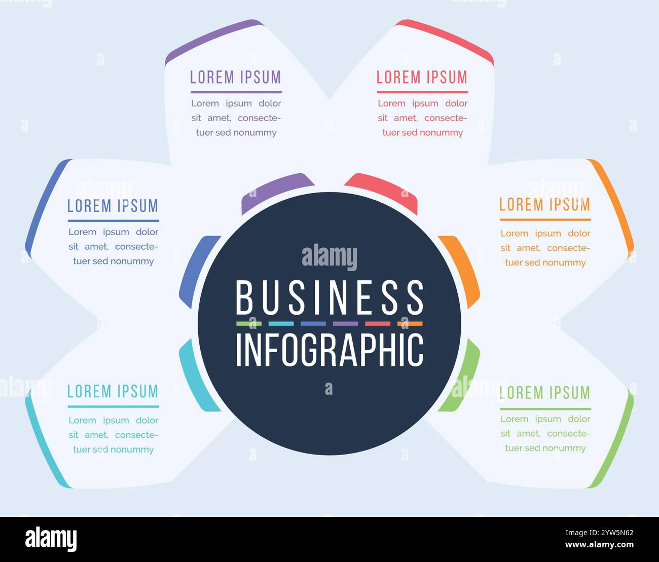 6 Steps Infographic circle design 6 steps, objects, elements or Options ...