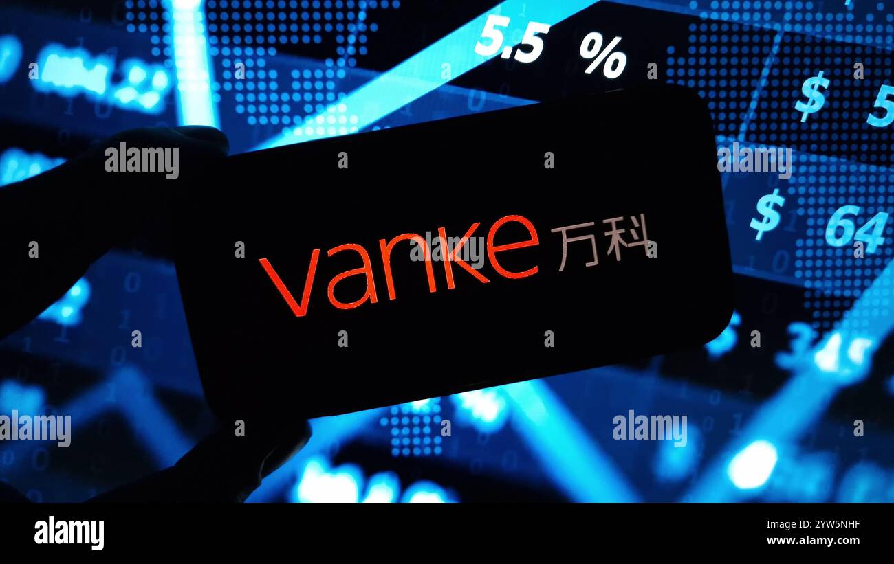 Konskie, Poland - December 08, 2024: Vanke company logo displayed on ...