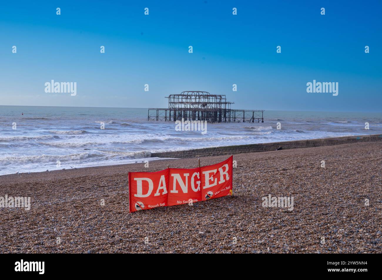 Storm Bert causing stormy weather on the south coast at Brighton Stock ...