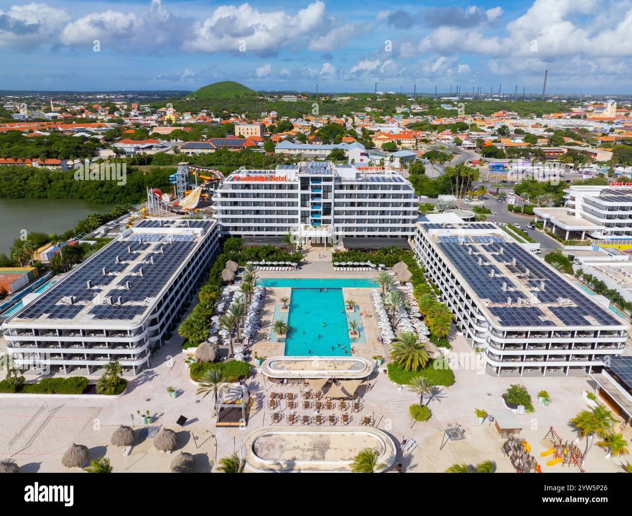 Corendon Hotel with Mangrove Beach aerial view at Otrobanda, city of ...