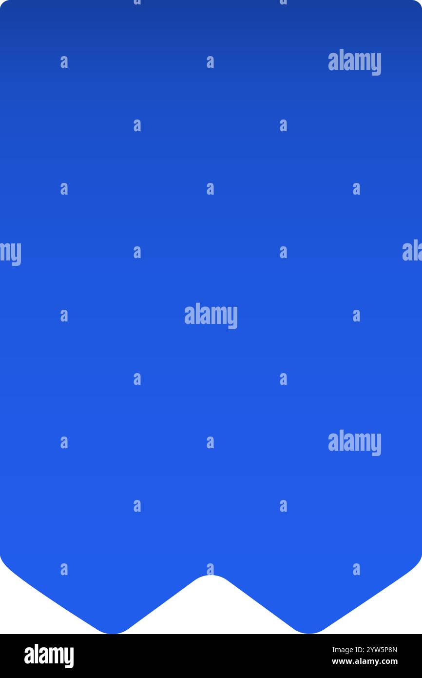 Simple blue bookmark icon with rounded corners and a wavy bottom edge ...