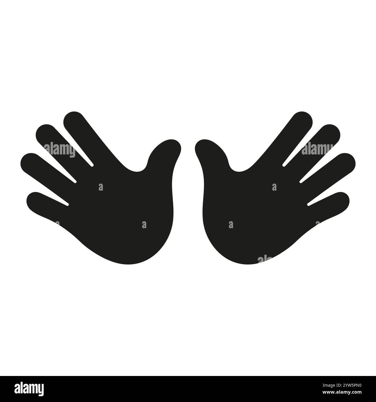 Two Open Hands for Greeting or High Five Gesture. Double Hands ...