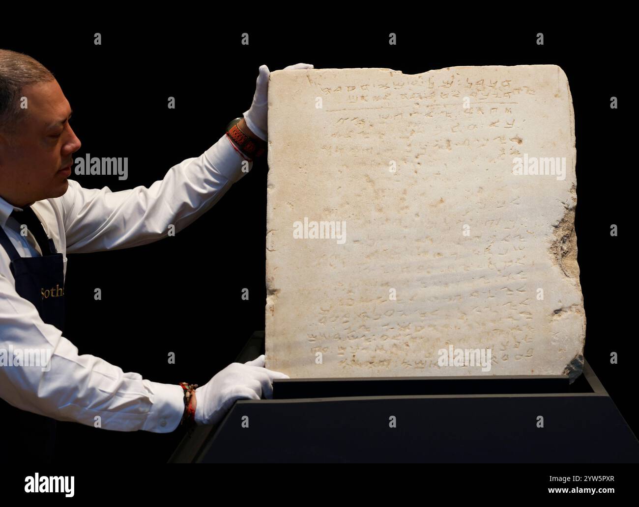 New York, United States. 09th Dec, 2024. The oldest inscribed stone ...