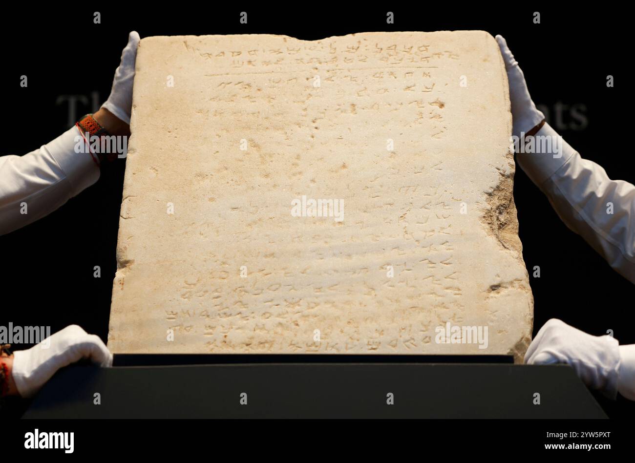 New York, United States. 09th Dec, 2024. The oldest inscribed stone ...