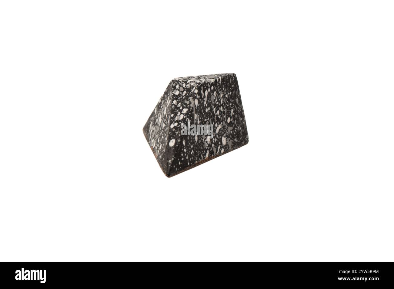 Chocolate candies in the form of precious stones, with marble texture ...