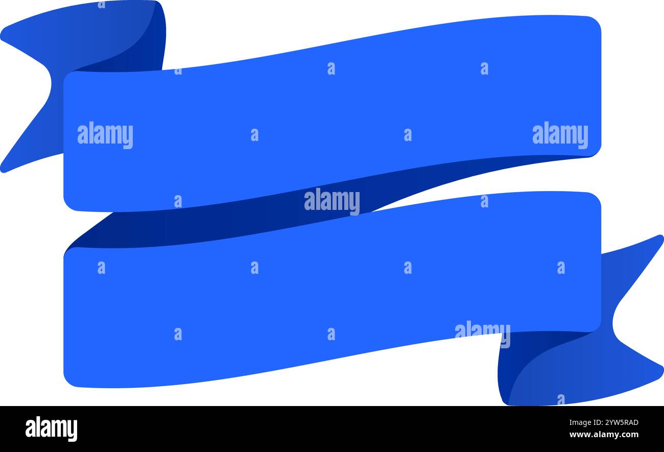 Two elegant blue ribbons gracefully waving, evoking a sense of ...