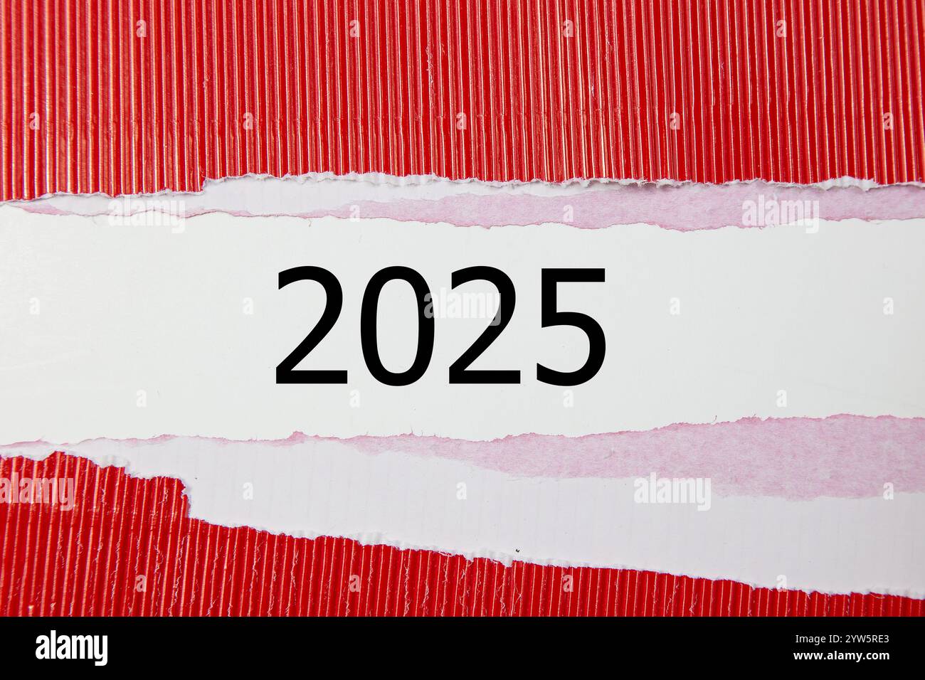 2025 on Torn Paper. New year concept with typographic 2025 on paper ...