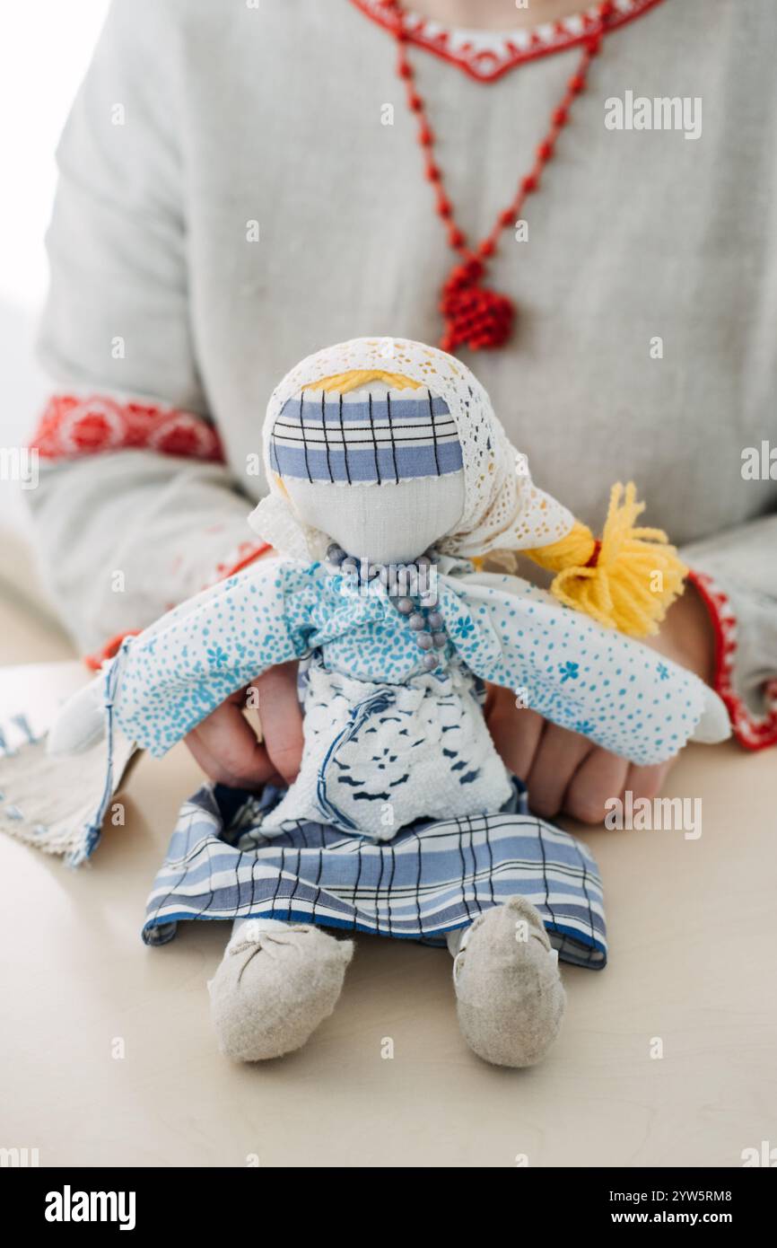 Traditional handmade Slavic doll with intricate embroidery. Revival of ...