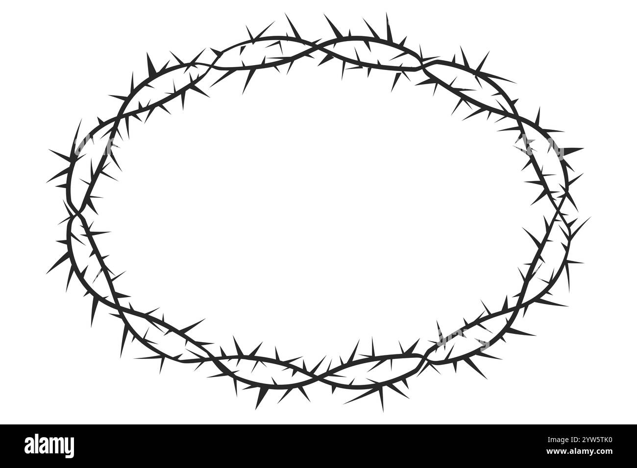 Thorn stem vine plant with spikes simple border oval y2k creepy branch ...