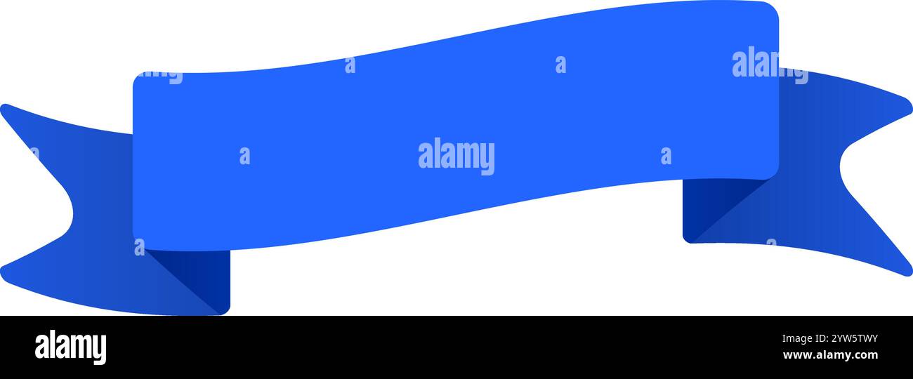 Wavy blue ribbon floating on white background, perfect for representing ...