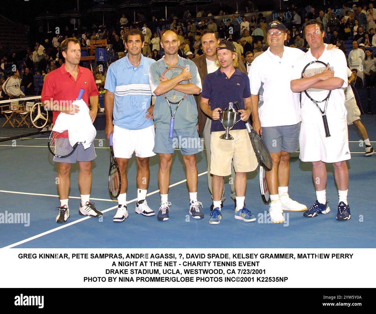July 24, 2001 - GREG KINNEAR, PETE SAMPRAS, ANDRE AGASSI, ?, DAVID ...