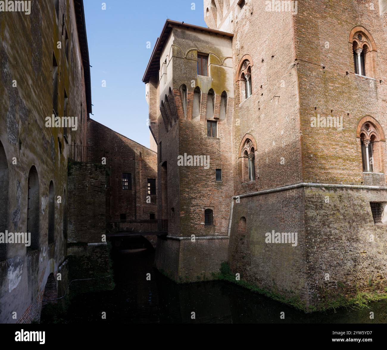 Medieval fortress, Gonzaga Saint George castle in Italy, Mantua Stock ...