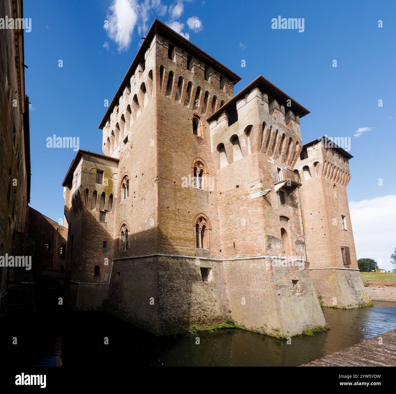 Medieval fortress, Gonzaga Saint George castle in Italy, Mantua Stock ...