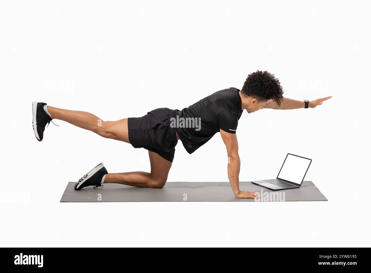 Online fitness training home Cut Out Stock Images & Pictures - Alamy