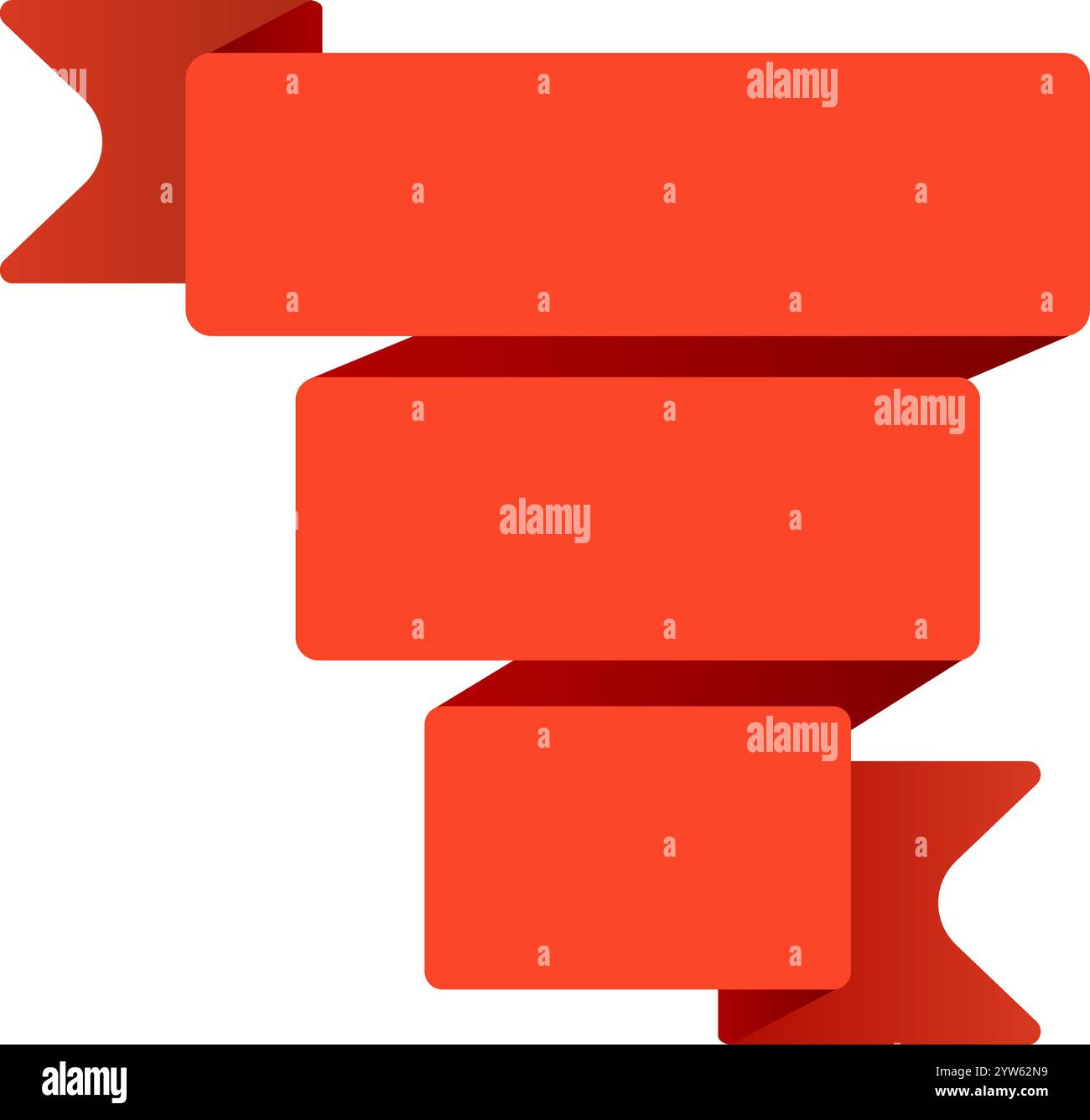 Red ribbon banner waving and flowing on white background, ideal for ...