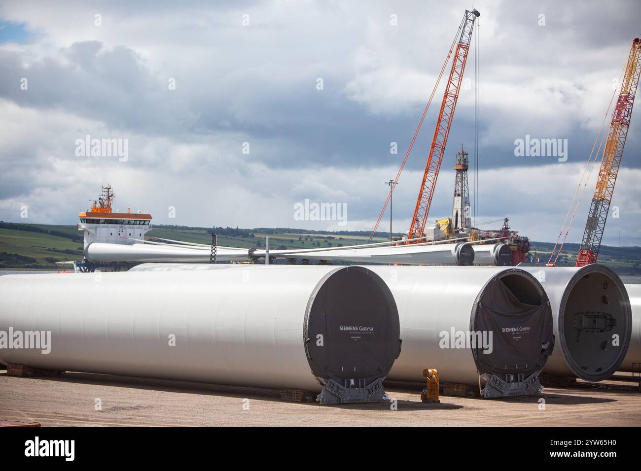 Four section which when combined will form one turbine tower. - Wind ...