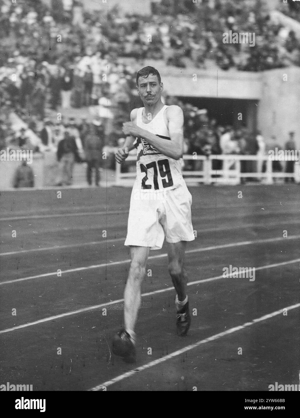 English race walker H. Harold Whitlock at the stadium. Archive ...