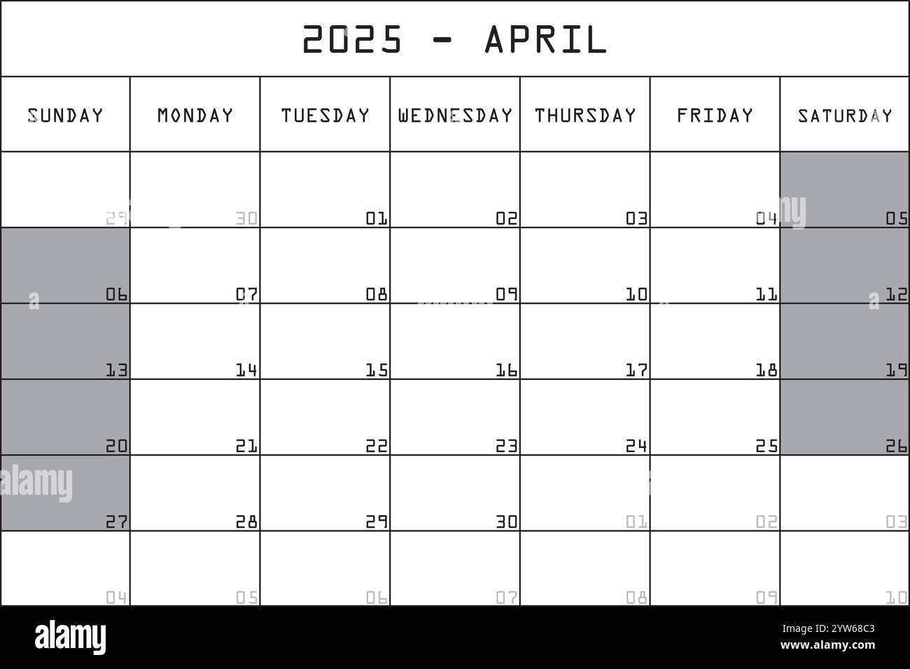 January 2025 vector monthly hi-res stock photography and images - Alamy