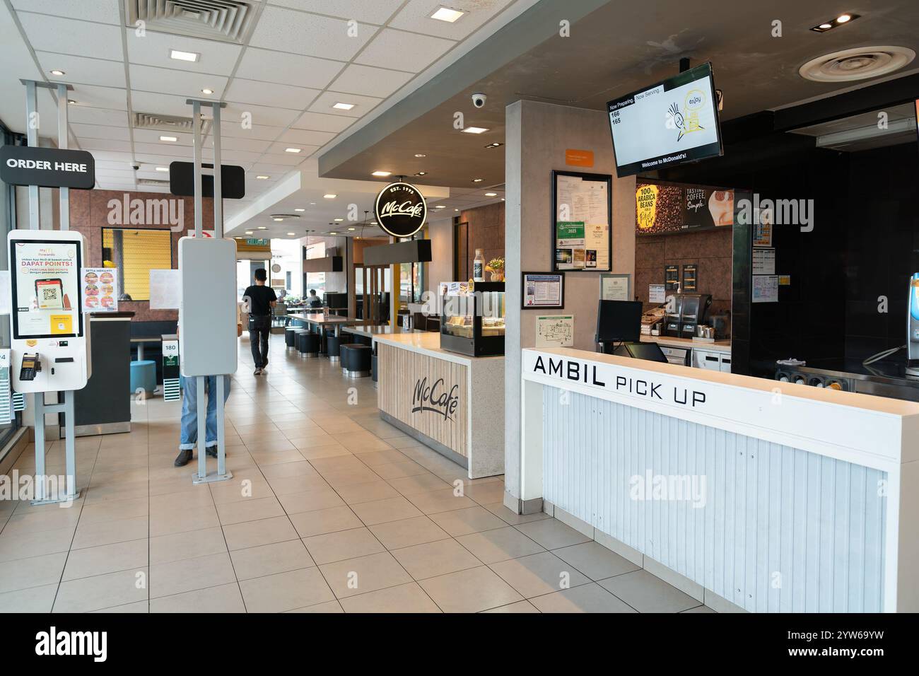 SENAI, MALAYSIA - NOVEMBER 27, 2023: interior shot of McDonald's fast ...