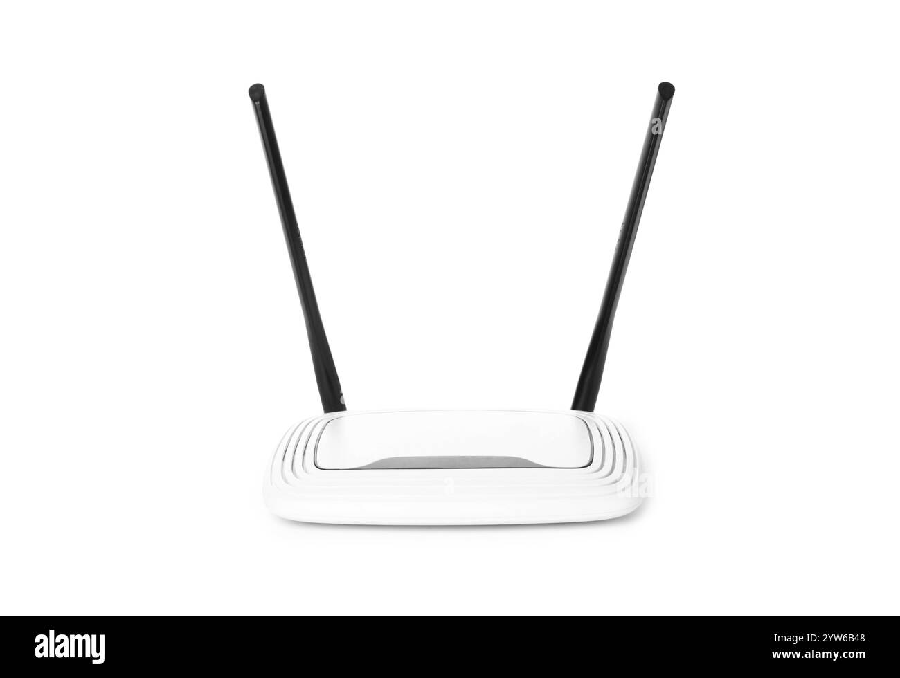 Modern wi-fi router on white background Stock Photo - Alamy