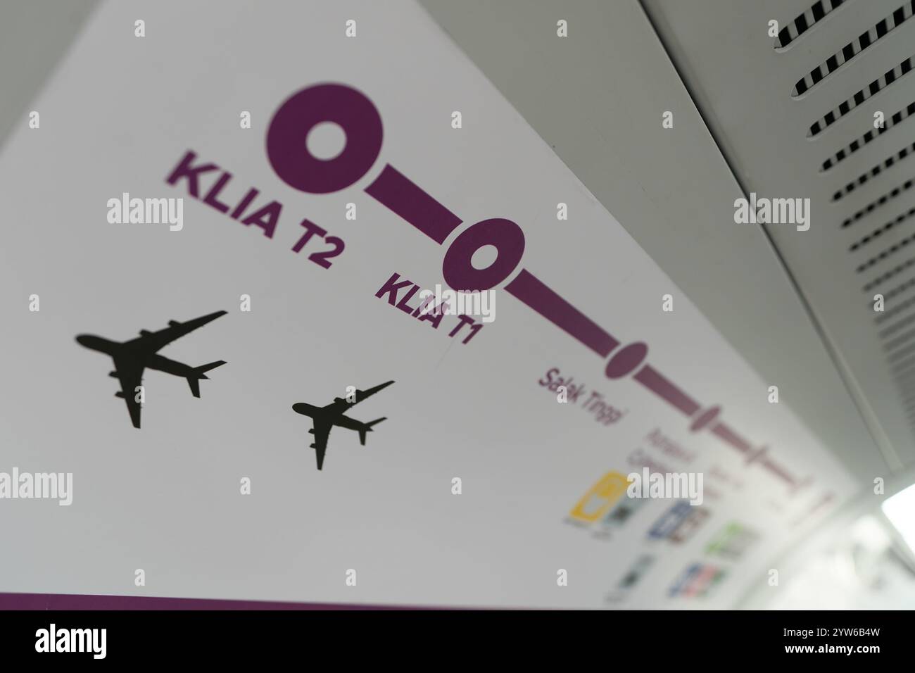 KUALA LUMPUR, MALAYSIA - NOVEMBER 21, 2023: close-up of KLIA Transit ...