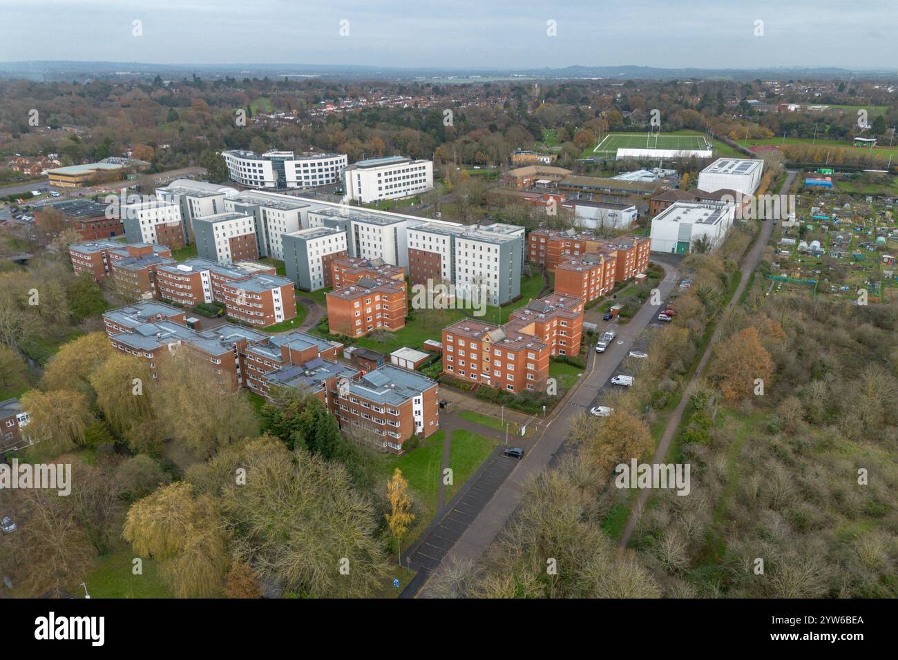 Aerial view of the Bishop Complex residential area within the Brunel ...