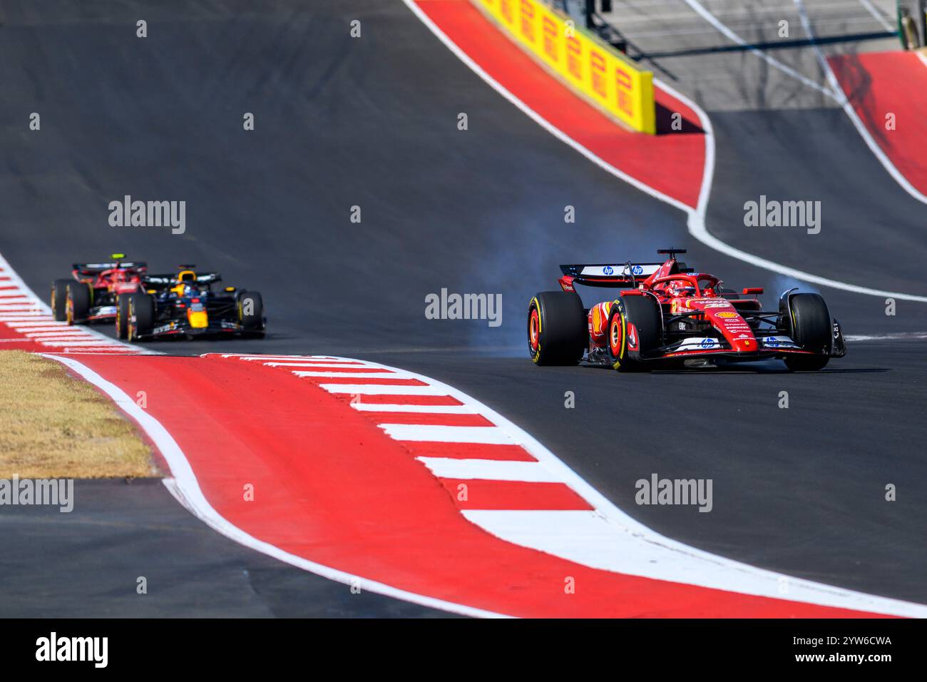 Scuderia Ferrari driver Charles Leclerc (16), of Monaco, leads the race ...
